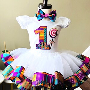 Number Outfit/ African Print Girl Birthday Tutu Set/ African Print Girl ...