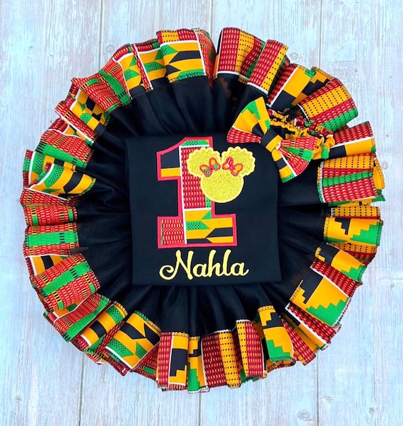 Afro Puff Tutu /african Print Girl Birthday Tutu Set/ African - Etsy