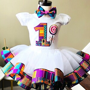 Number Outfit/ African Print Girl Birthday Tutu Set/ African Print Girl ...