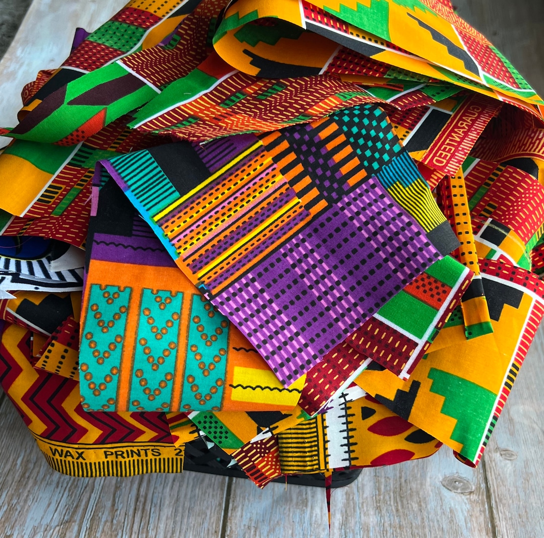 African Print Scrap Fabric by the Pound,african Print Fabric Remnants ...
