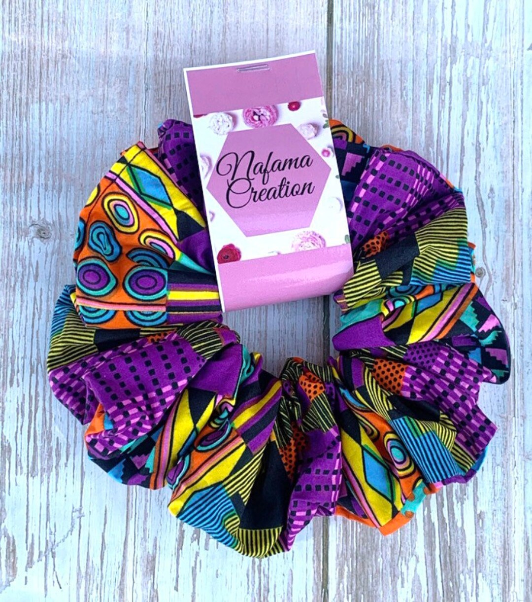 African Print Oversized Scrunchies, Jumbo Extra Large Scrunchies, Giant ...