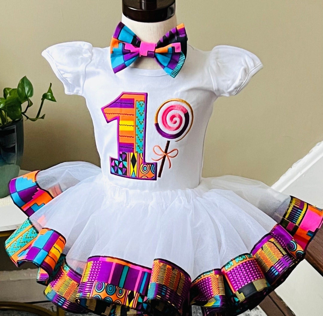 Number Outfit/ African Print Girl Birthday Tutu Set/ African Print Girl ...