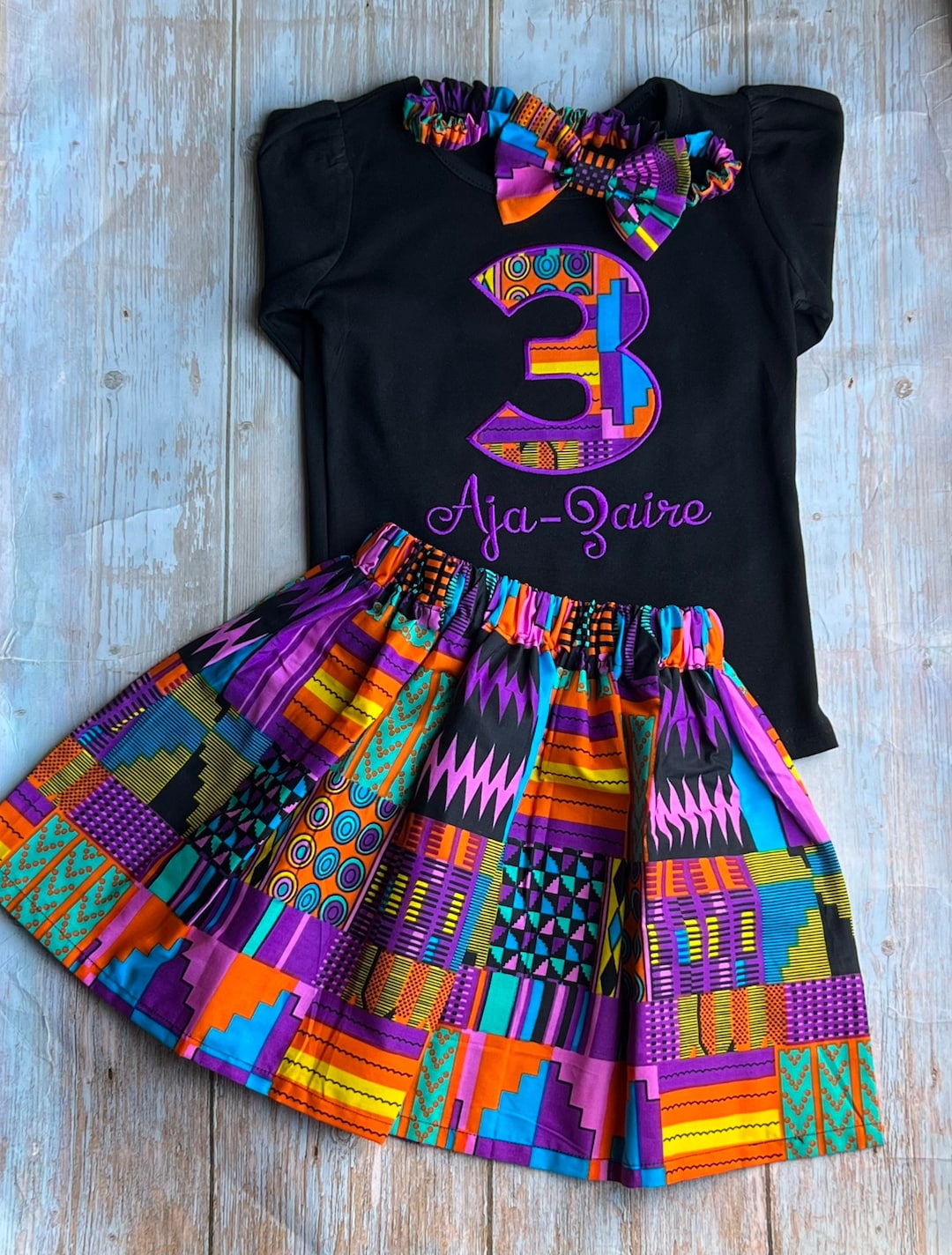 African Print Birthday Number Outfit/ African Outfit Set / - Etsy
