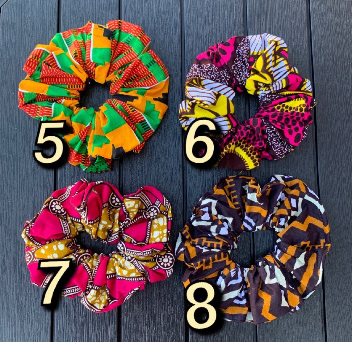 XXL Ankara Print Scrunchies: African Fabric Hair Accessory - Etsy