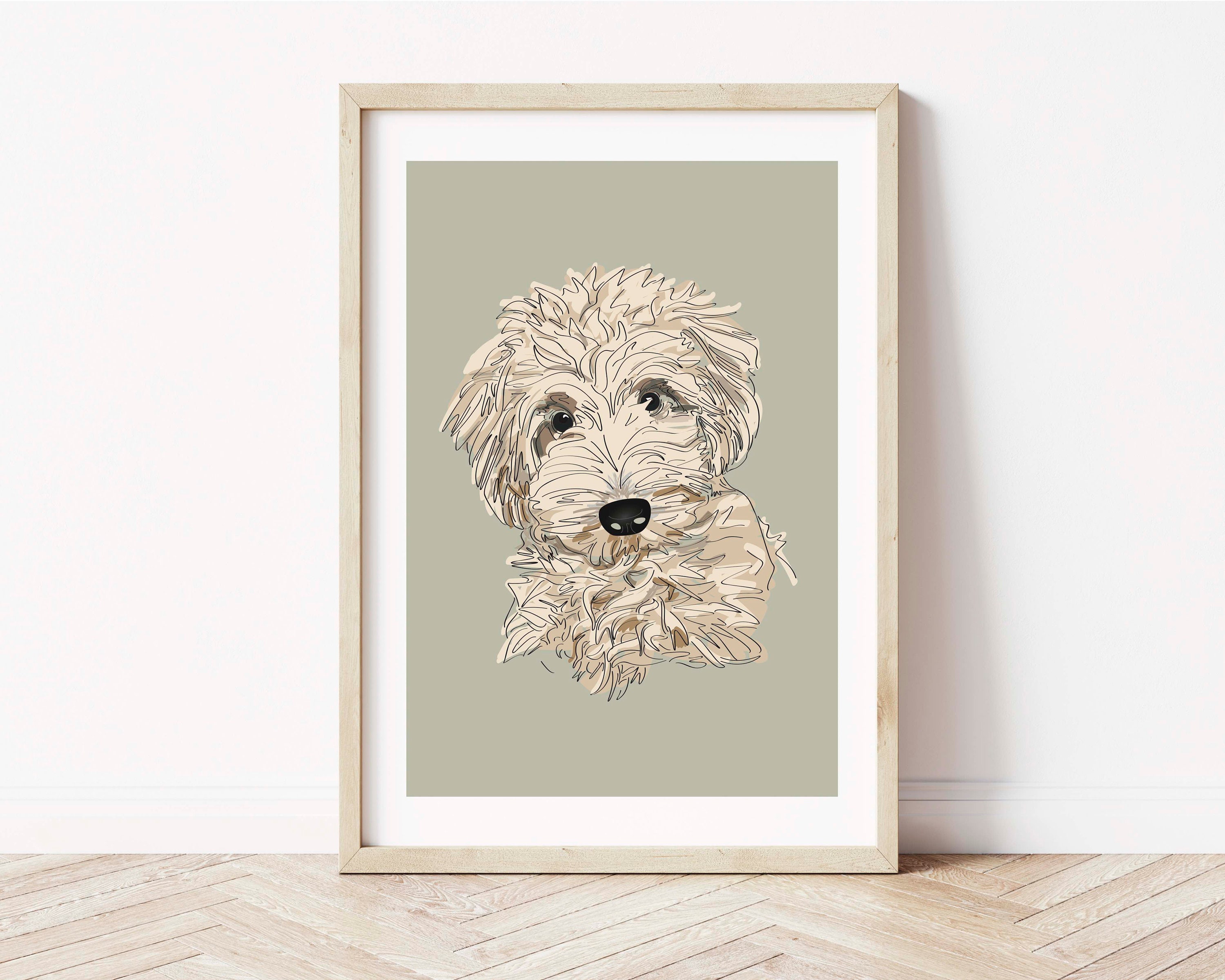 Cockapoo Print in Olive Wall Art Home Decor Living Room | Etsy