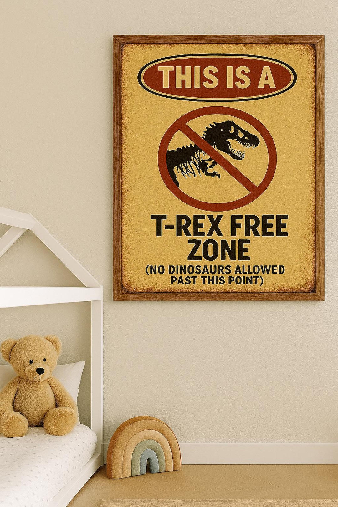 Dinosaur Print Funny Sign: Printable Wall Art for a Chuckle - DIY Home ...