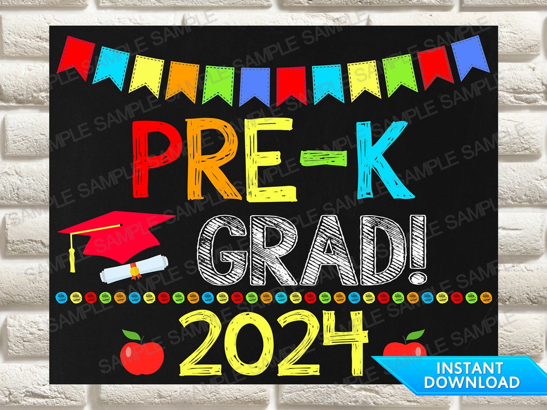 Pre K Graduation Sign Preschool Graduate Preschool Graduation Sign Last ...