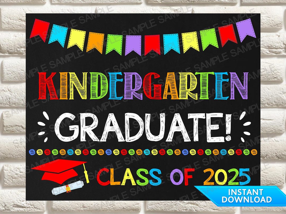 Girl Last Day of Kindergarten Sign, Girl Last Day of Kindergarten 2025 ...