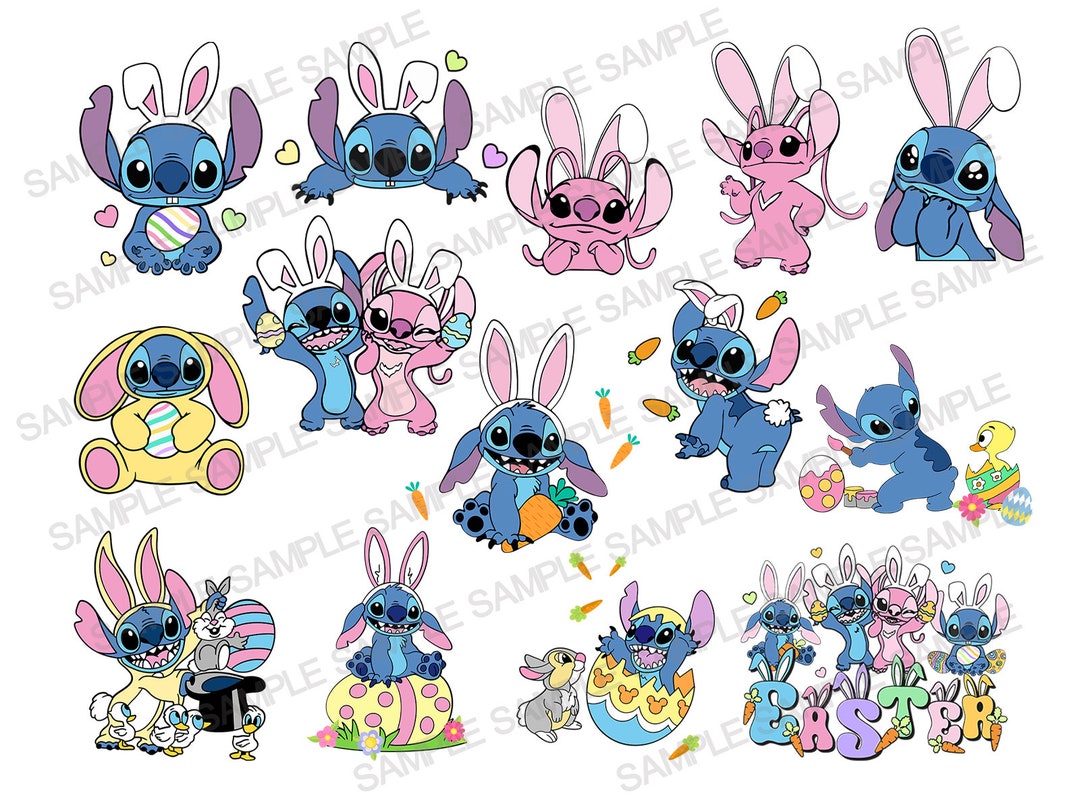 Stitch Easter SVG Angel Easter SVG Stitch Clipart Stitch Silhouette ...