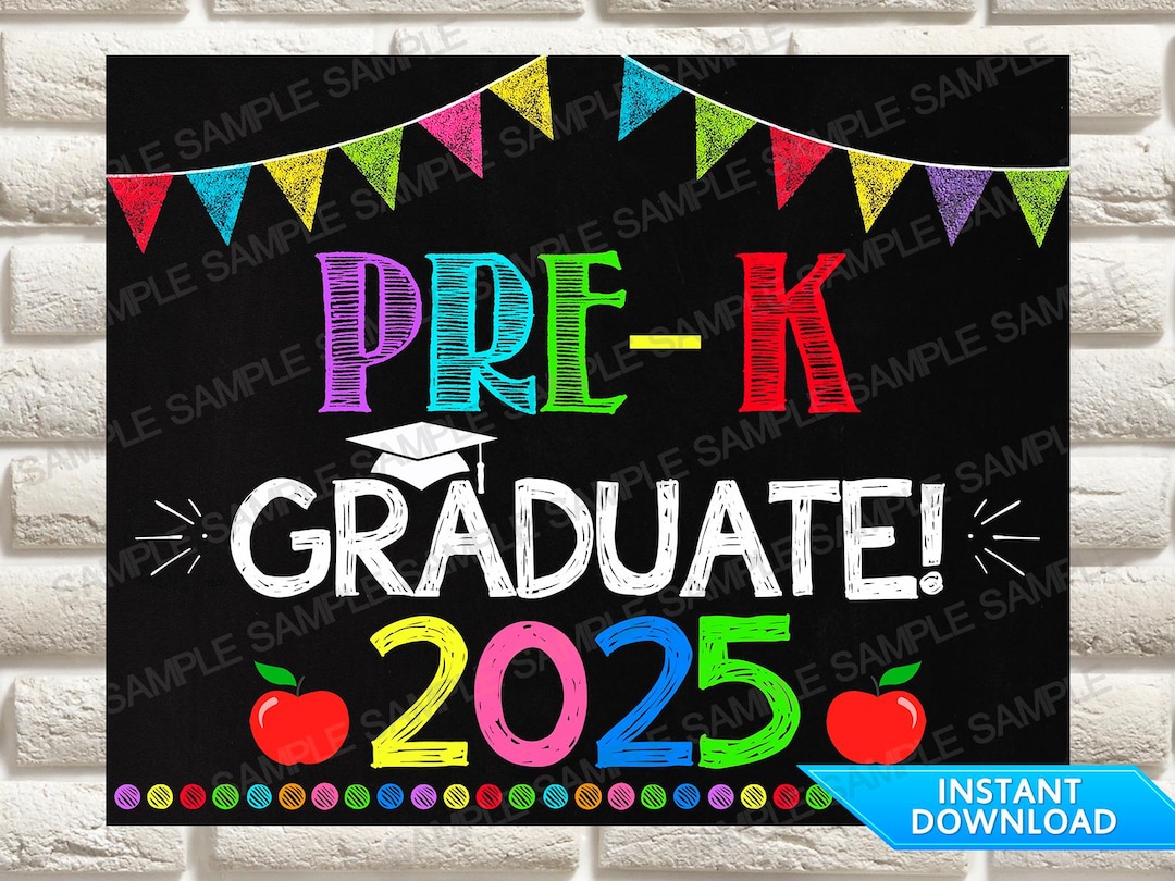 Pre K Graduation Sign, Pre-k Graduate 2025, Preschool Graduate ...