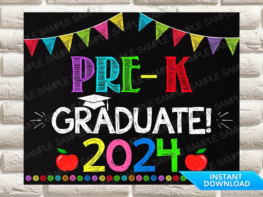 Pre K Graduation Sign, Pre-k Graduate 2024, Preschool Graduate ...