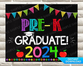 Unicorn Kindergarten Graduation Sign Printable Personalized Girl Last ...