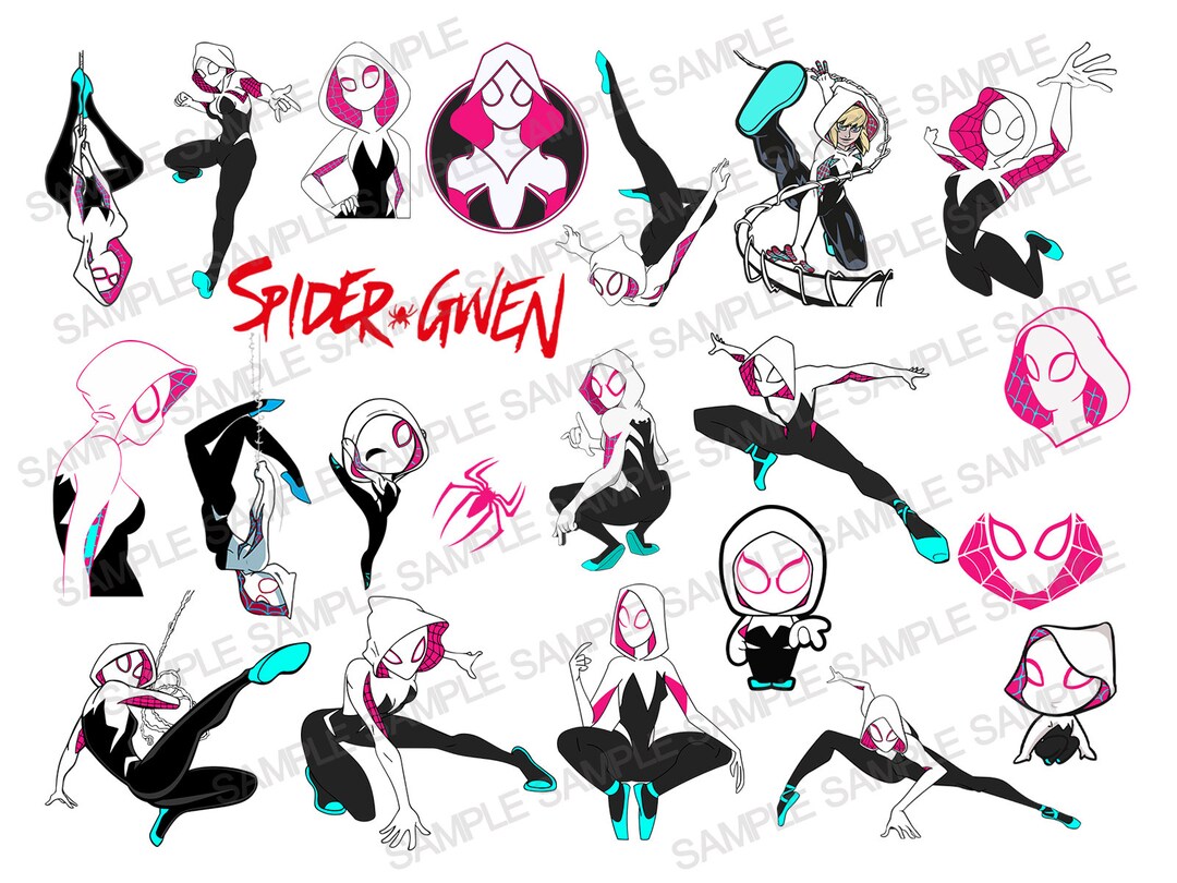 Spider Gwen SVG, Gwen Verse SVG, Spider Gwen Clipart, Spider Verse ...