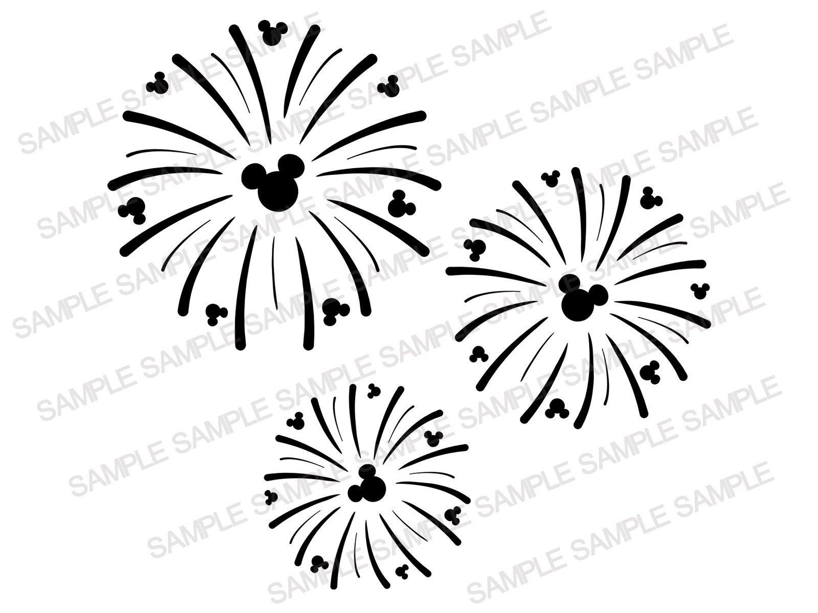 Mickey Mouse SVG Fireworks Fireworks SVG Mickey SVG | Etsy