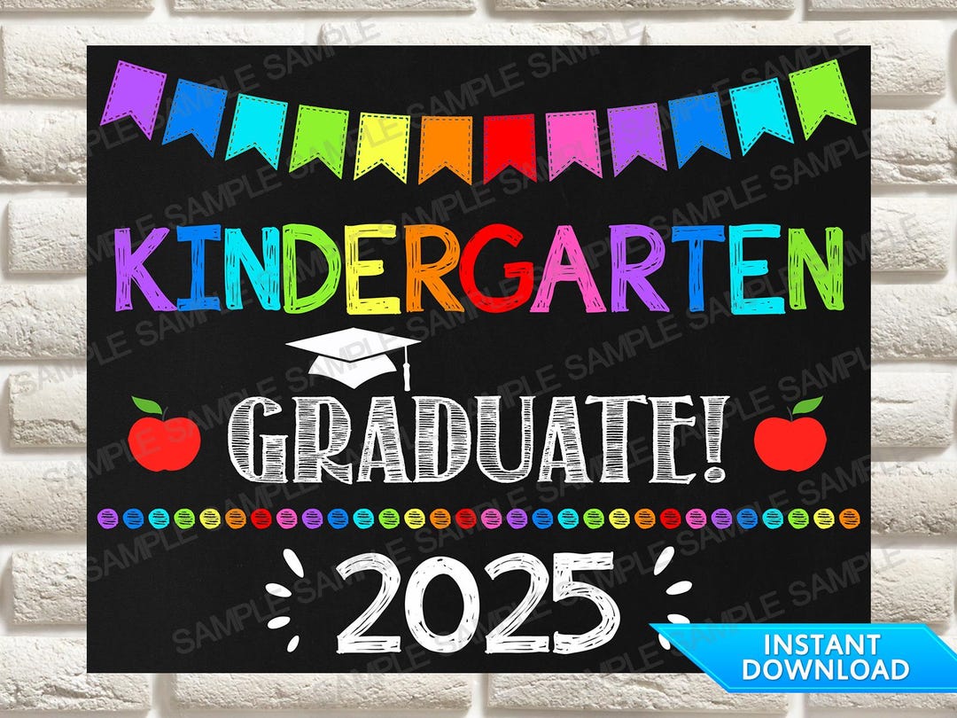 Girl Last Day of Kindergarten Sign, Girl Last Day of Kindergarten 2025 ...