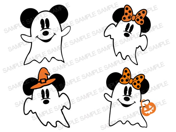 Mickey Mouse Ghost SVG Mickey Halloween SVG Minnie Mouse | Etsy