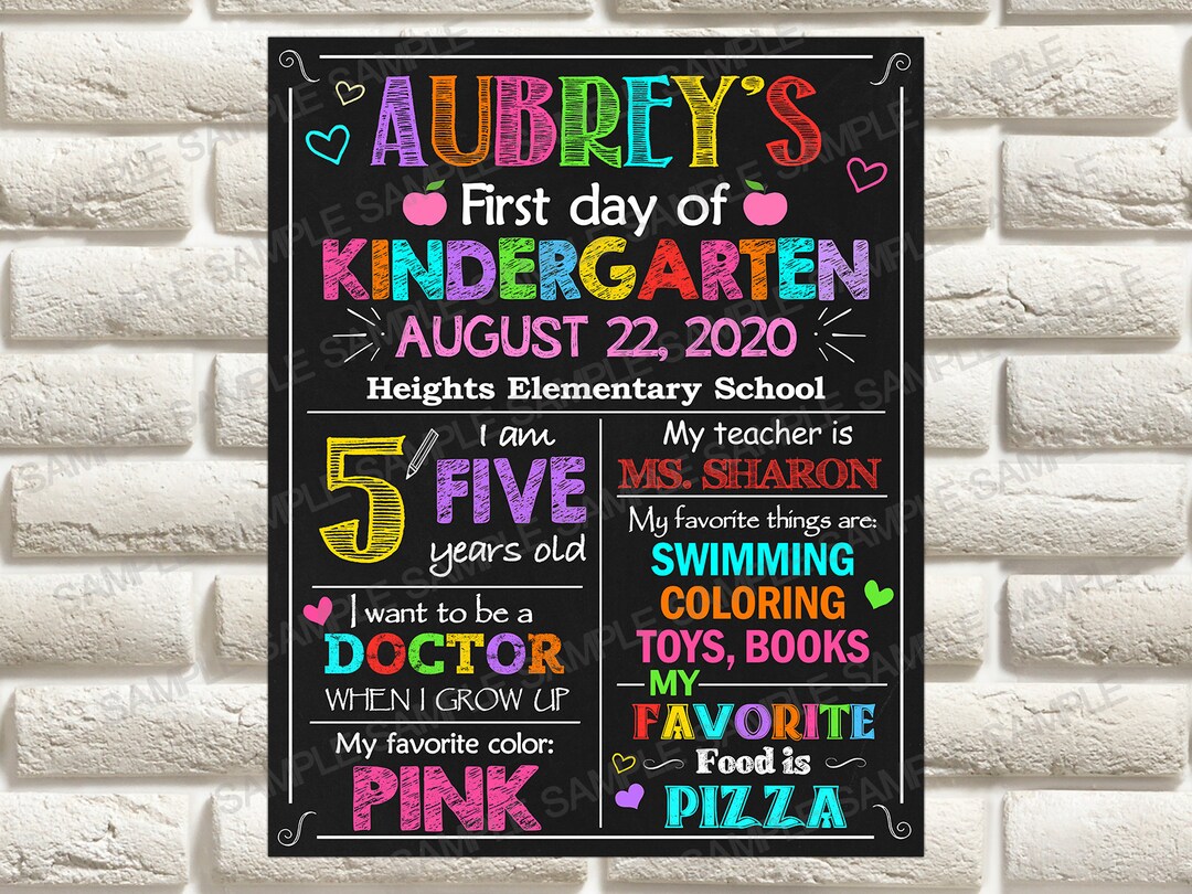 First Day of School Chalkboard Sign ANY GRADE, Back to School Sign ...