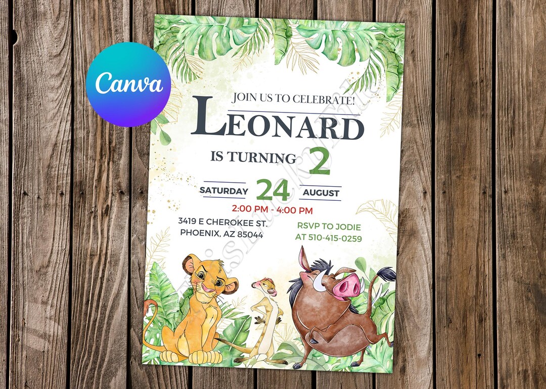 Lion King Invitation Lion King Birthday Lion King Party Lion King ...