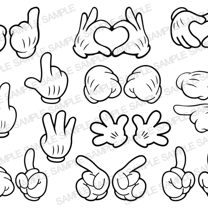 Mickey Peace Hand Svg - Etsy