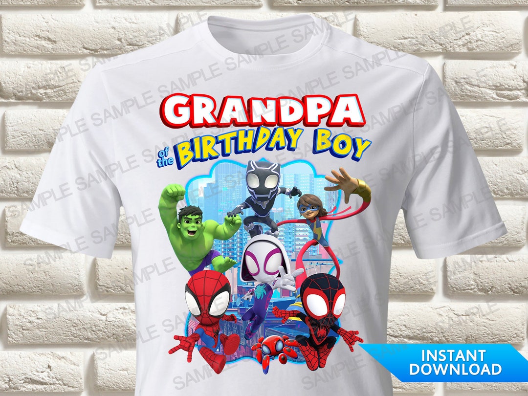 Spider Man Grandpa of the Birthday Boy Iron on Transfer Spiderman Iron ...