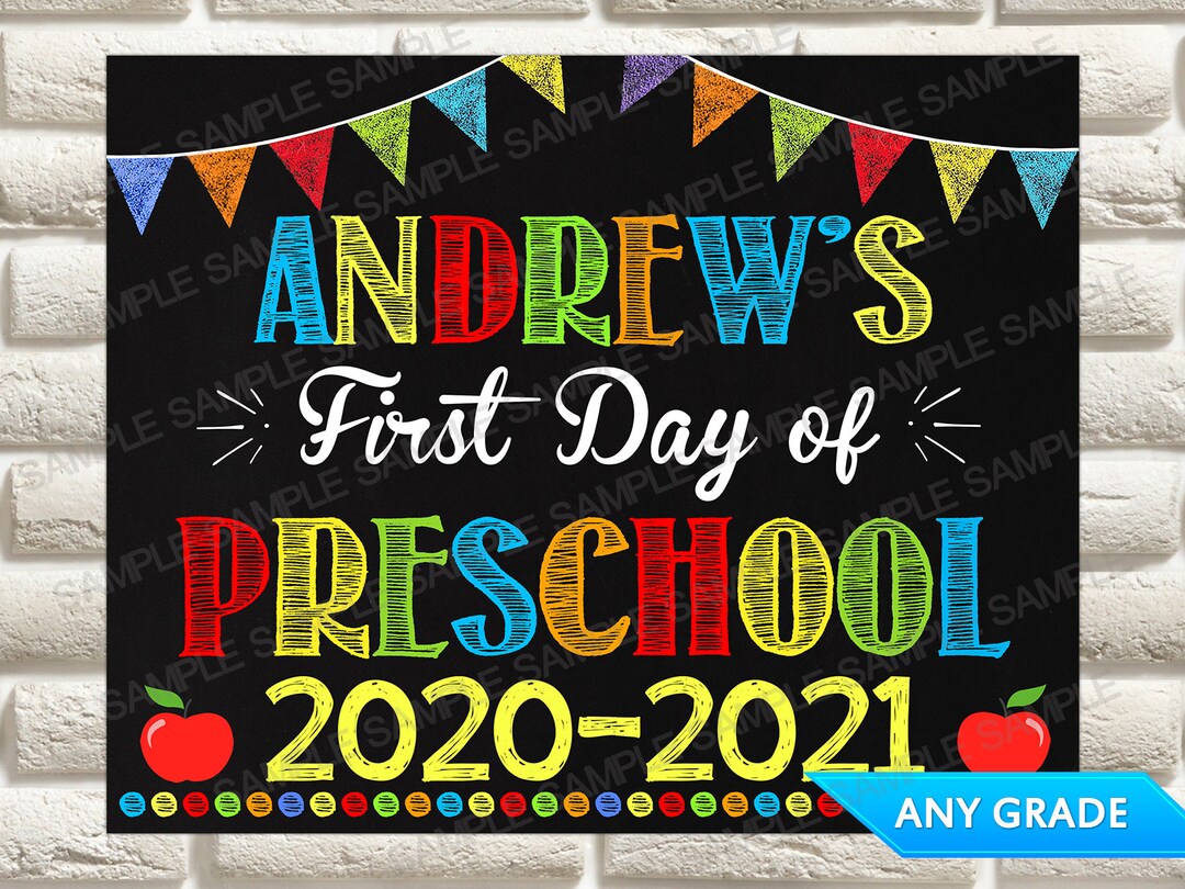 First Day of Preschool Sign, Last Day of Preschool,last Day Sign, 1st ...