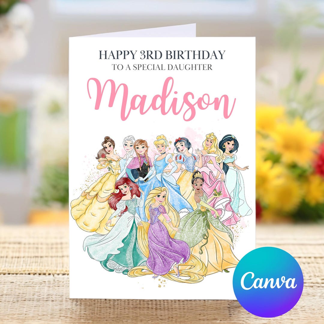 Happy 3rd Birthday to a Special Daughter, Princess Personalized Third ...