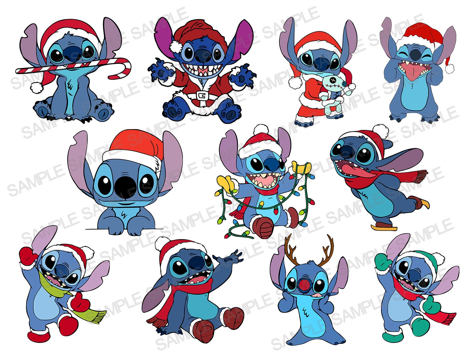 Stitch Navidad SVG Puntada de Navidad SVG Stitch Clipart PNG Stitch ...