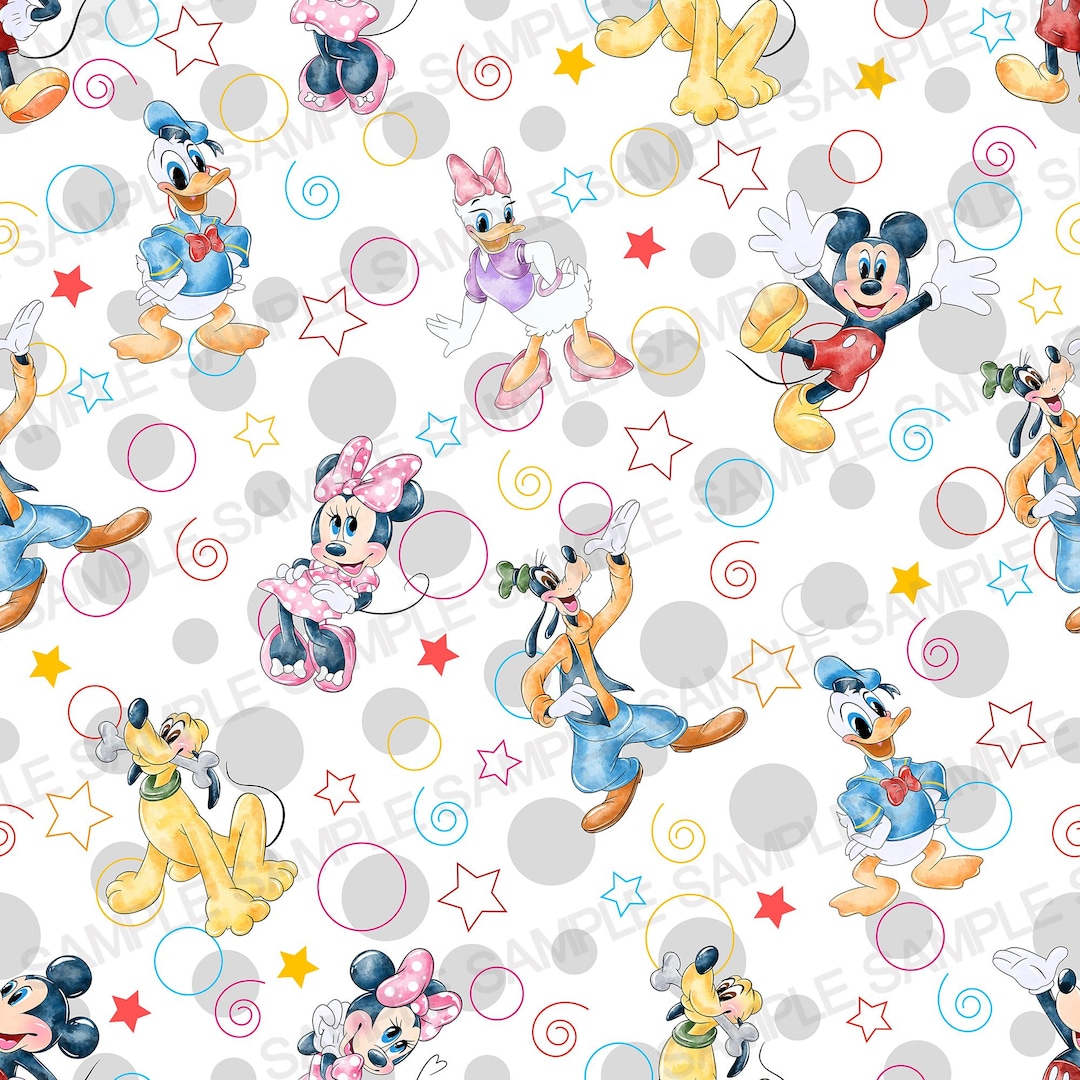 Mickey Mouse Clubhouse Seamless Pattern Mickey Mouse Digital Pattern ...