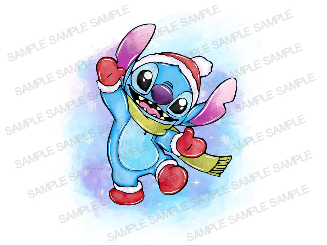 Stitch Natal Aquarela PNG Natal PNG Stitch Sublimação PNG Stitch Santa ...