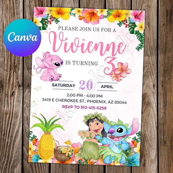 Lilo and Stitch Invitations - Etsy