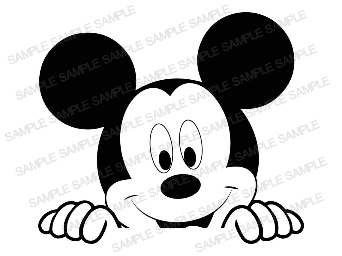 Minnie Mickey Mouse Peeking Svg