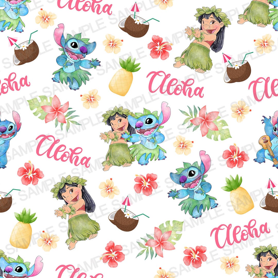 Lilo and Stitch Seamless Pattern Lilo Aloha Seamless Pattern Stitch ...