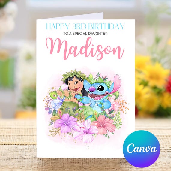 Birthday Son Greeting Cards & Invitations Lilo And Stitch Birthday Card ...