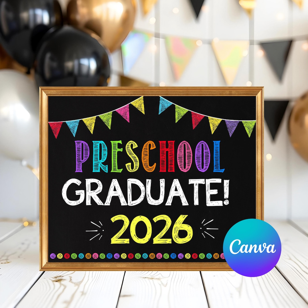 Preschool Graduation Sign, Preschool Graduate 2026, Preschool ...