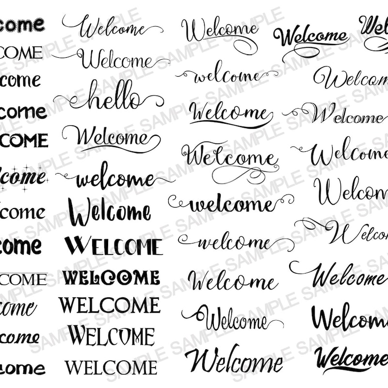 Fancy Welcome Sign Clipart - Etsy