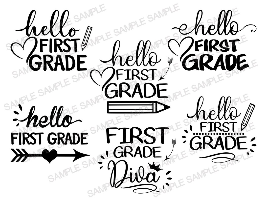 Hello First Grade SVG, Back to School 1st Grade SVG, Back to School SVG ...