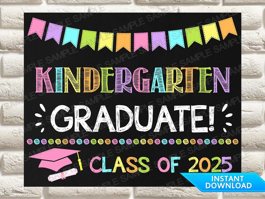 Girl Last Day of Kindergarten Sign, Girl Last Day of Kindergarten 2025 ...