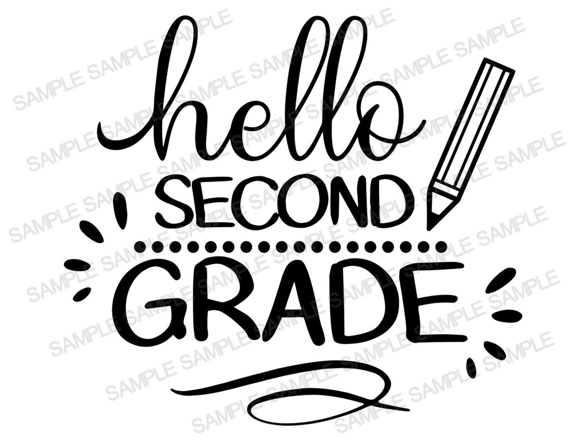 Hello Second Grade SVG Back to School 2nd Grade SVG Back to | Etsy