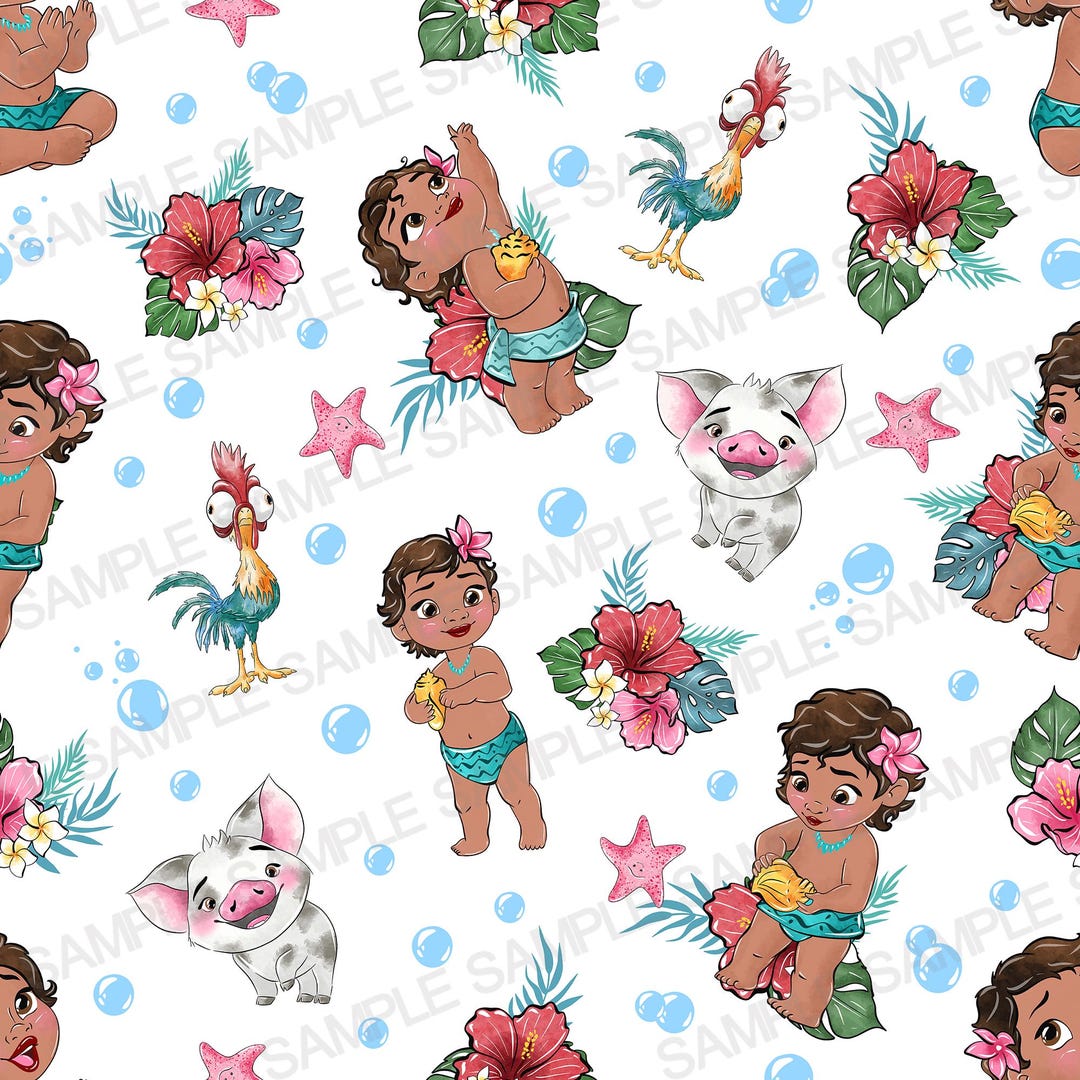 Baby Moana Seamless Pattern Baby Moana Pattern Baby Moana Digital ...