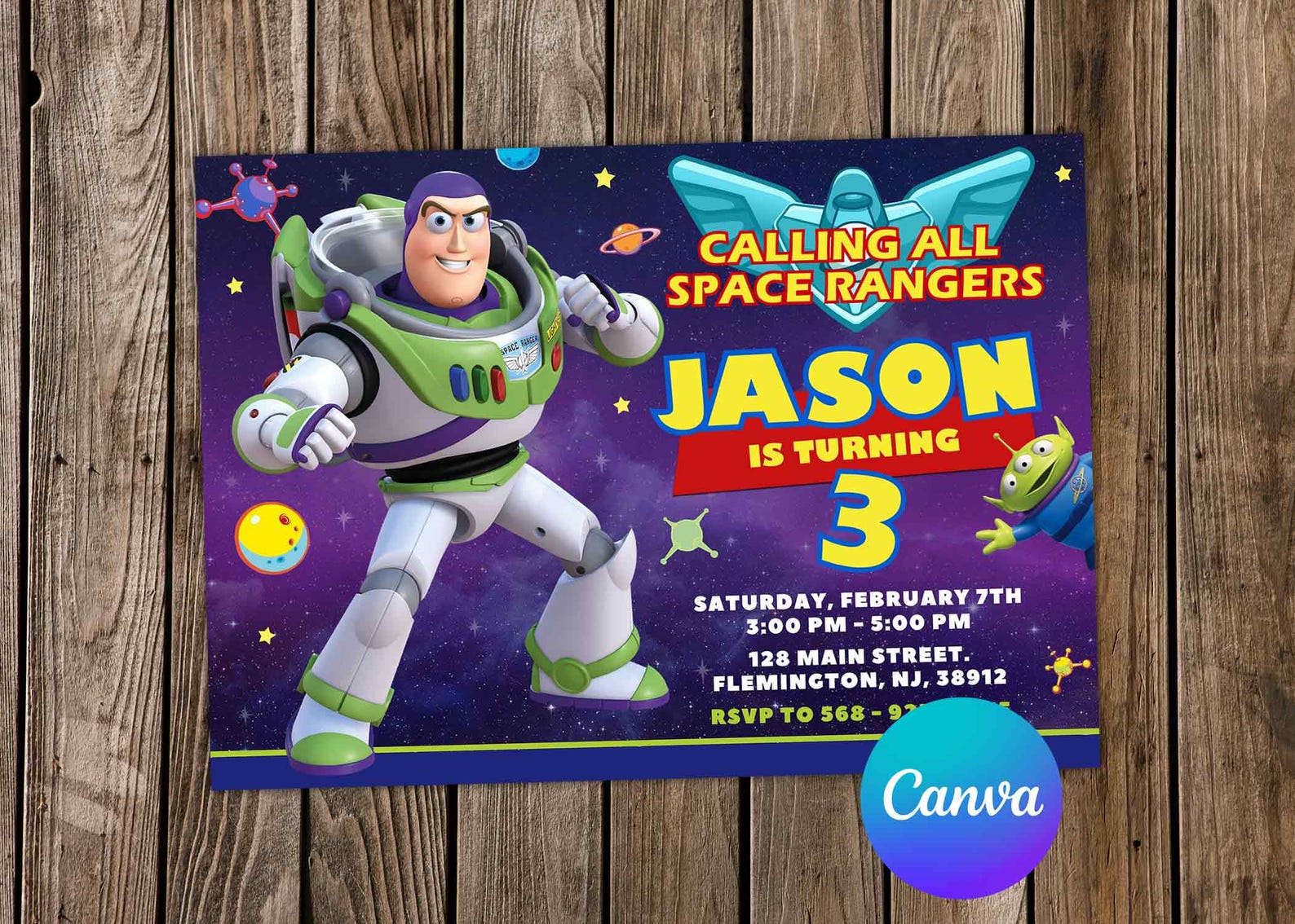 Buzz Lightyear Invitation Toy Story Invitation Buzz Lightyear Birthday ...