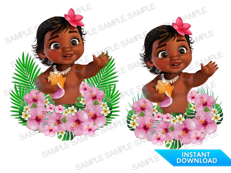Baby Moana Clipart, Baby Moana Iron on Transfer Baby Moana Birthday ...