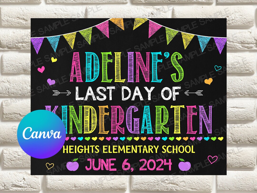 Kindergarten Graduation Sign Personalized Girl Kindergartenl Graduate ...