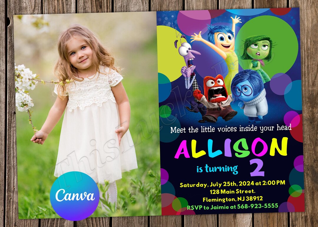 Inside Out Invitation Inside Out Birthday Inside Out Party Inside Out ...