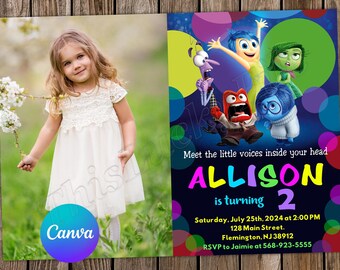 Inside Out Invitation Inside Out Birthday Invitation Inside Out Party ...