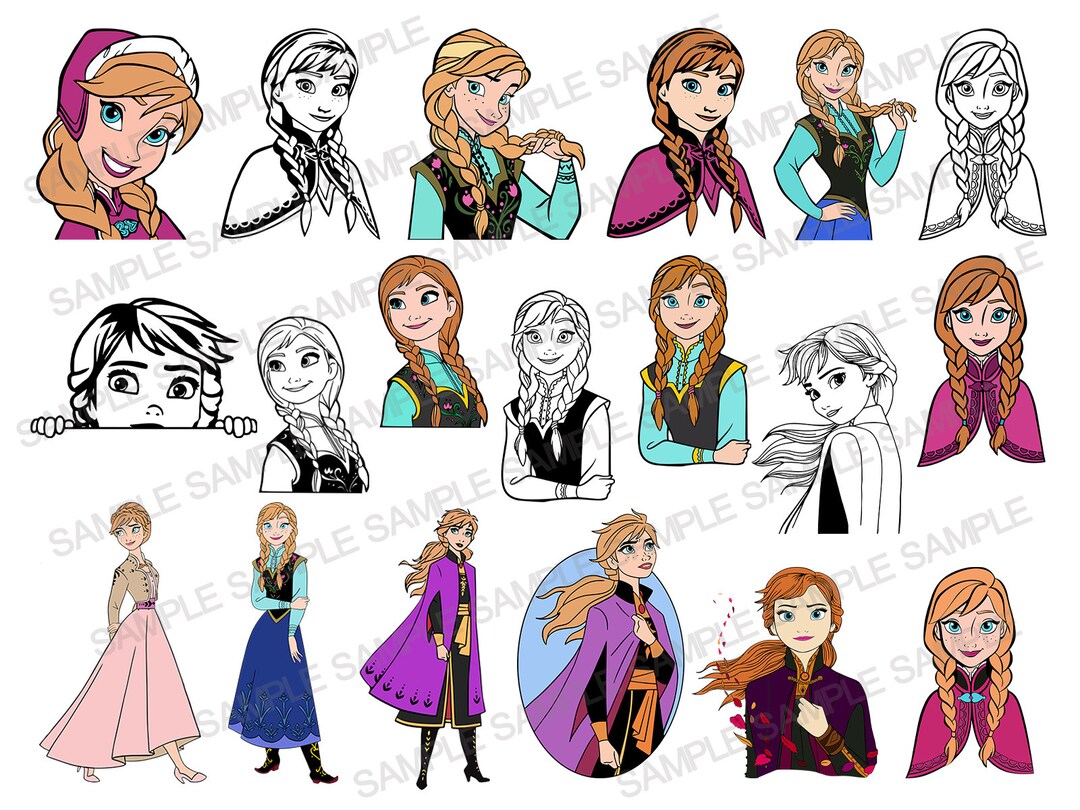 Anna SVG Frozen SVG, Anna Silhouette Svg, Frozen Silhouette Svg, Anna ...