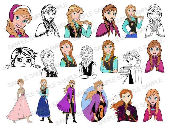 Anna SVG Frozen SVG Anna Silhouette Svg Frozen Silhouette | Etsy Australia