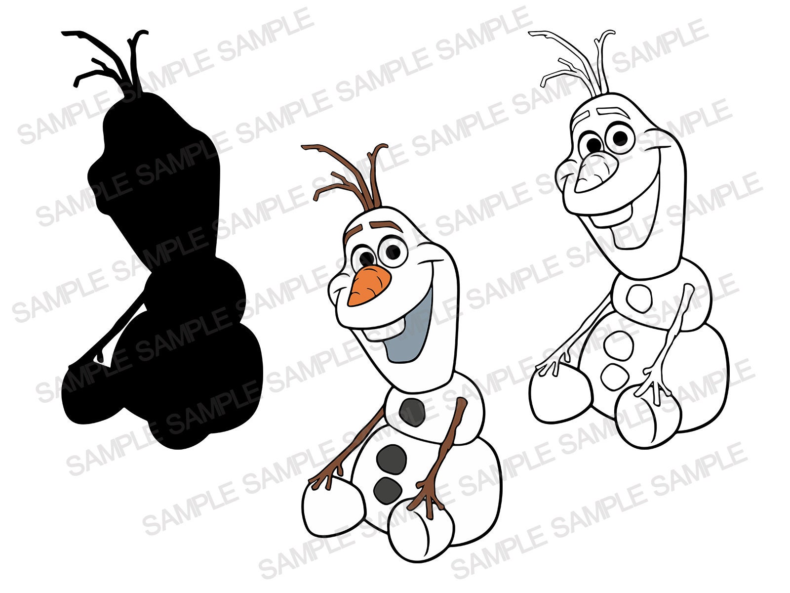 Olaf SVG Frozen SVG Olaf Clipart Olaf Silhouette Olaf Cut | Etsy