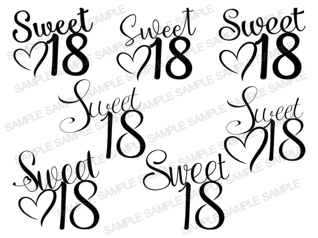 Sweet 18 SVG File, Sweet Eighteen SVG, Birthday Girl SVG, Sweet 18 ...