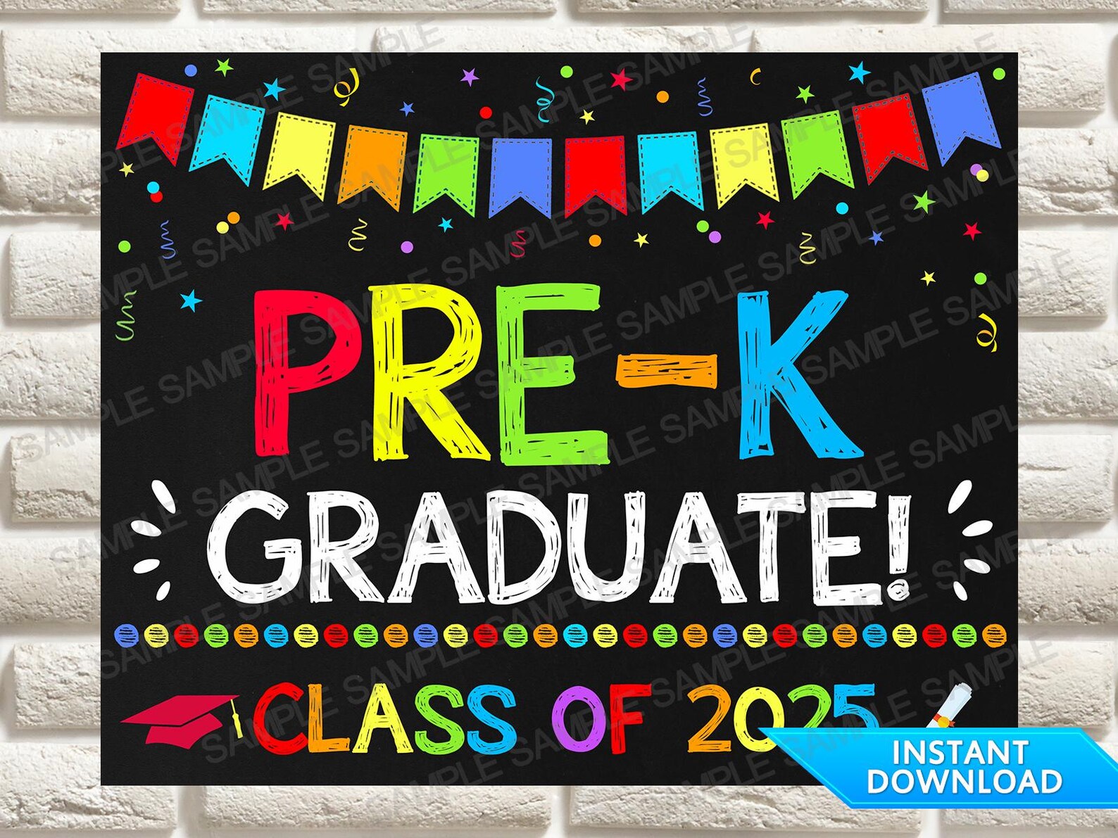 Pre K Graduation Sign, Pre-k Graduate 2025, Preschool Graduate ...