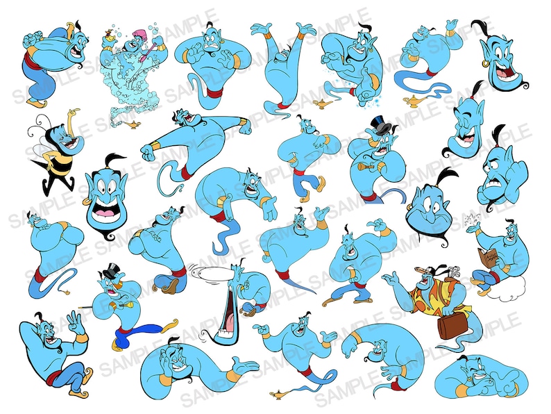 Genie SVG, Aladdin Genie SVG, Aladdin SVG File, Genie Clipart, Genie ...
